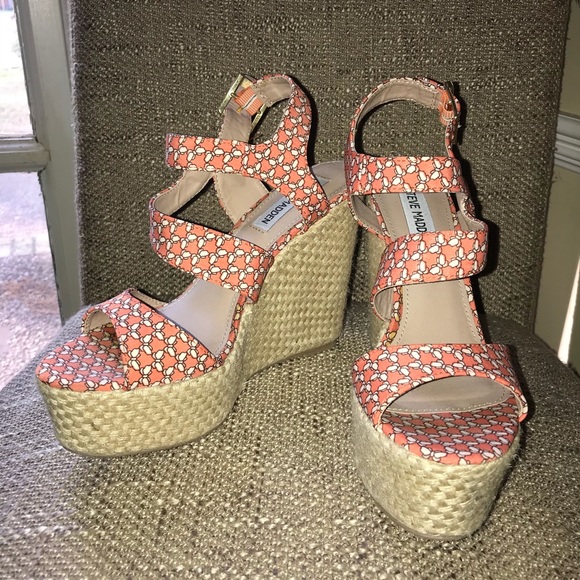Steve Madden | Shoes | Never Worn Steve Madden Jenny Orange Raffia ...